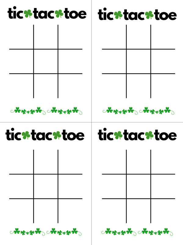 Free St. Patrick's Day Tic Tac Toe Printable - MyClassroomParty
