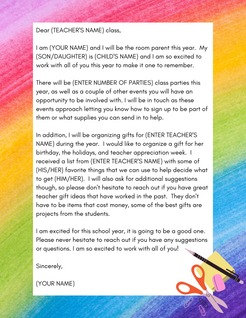 Editable Room Parent Introduction Letter – MyClassroomParty